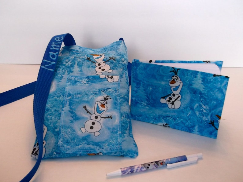 Disney Frozen Olaf autograph book bag with book and pen | Etsy