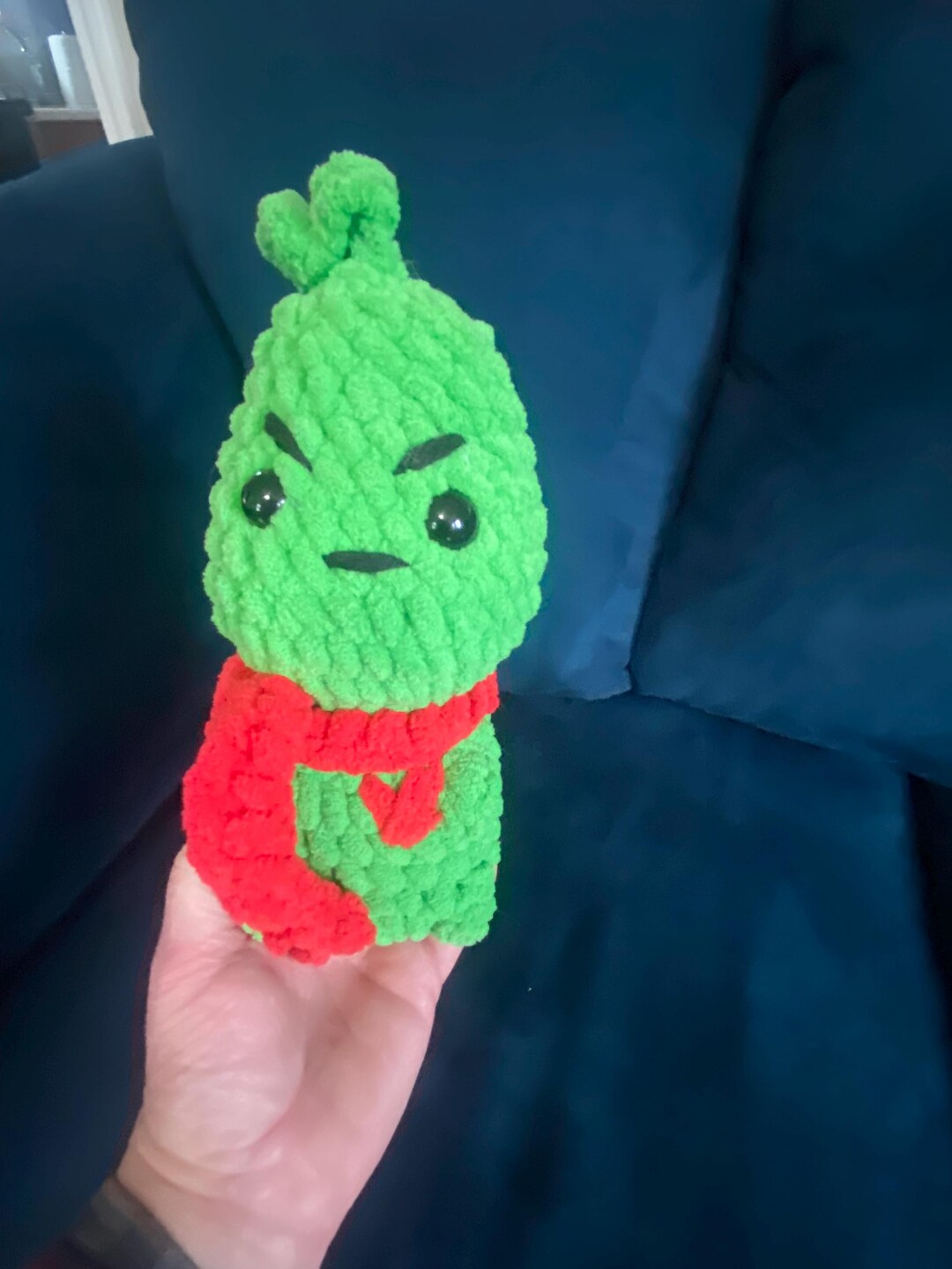Meanie Greenie Plushie With Red Scarf - Etsy