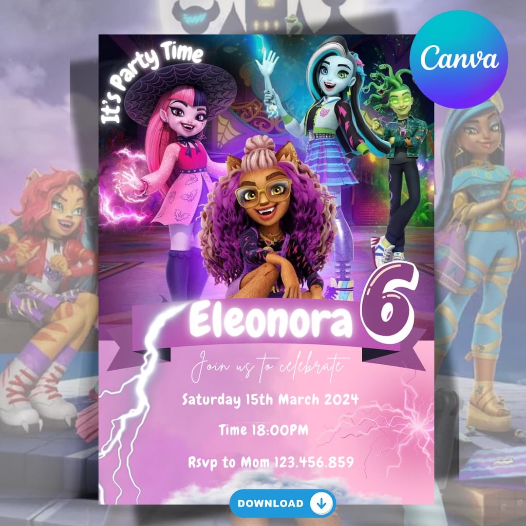 Monster High Party Invitation - Digital & Printable - Etsy