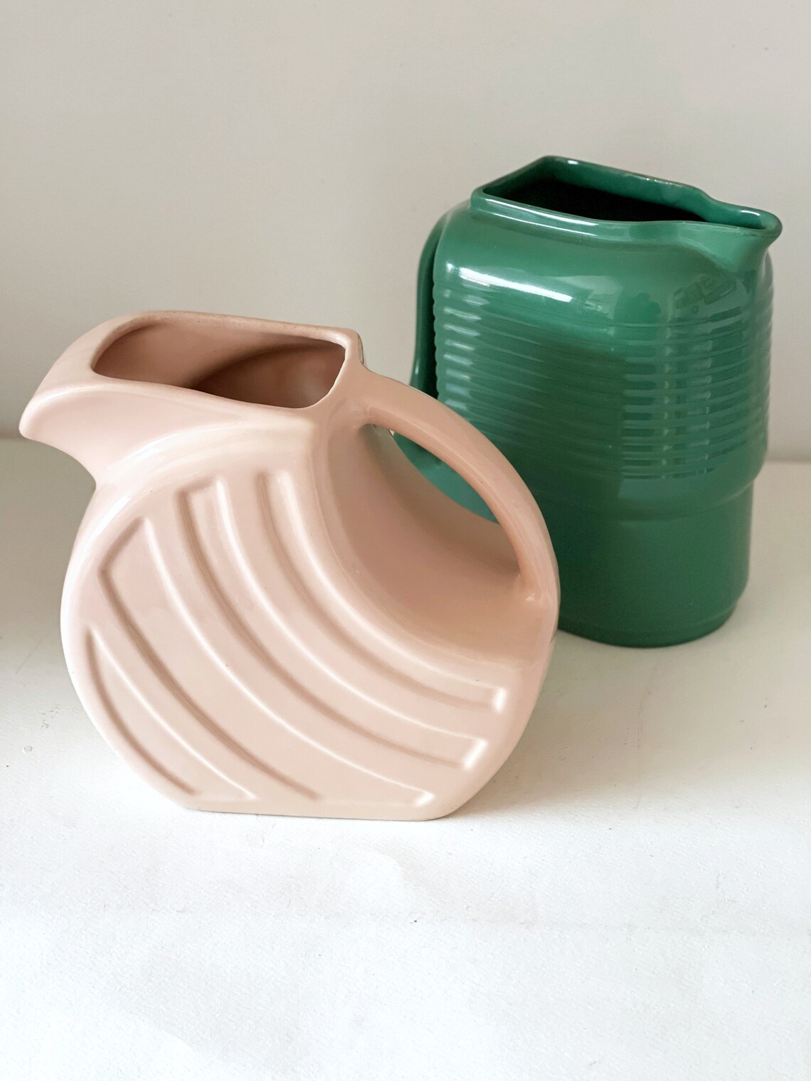 Vintage Alamo Pottery Art Deco Pink Ceramic Pitcher Style - Etsy