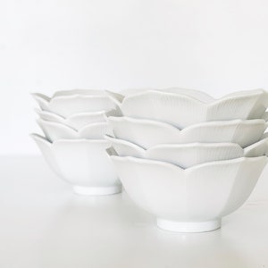 Vintage Midcentury Large Lotus Dishes White Bowls - Etsy