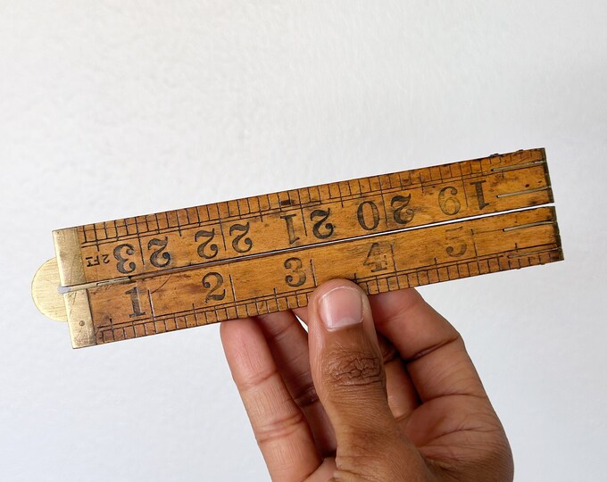 Vintage RARE 2 Fold Blind Mans Lufkin 752B Boxwood Rule Wooden 24 Inch ...