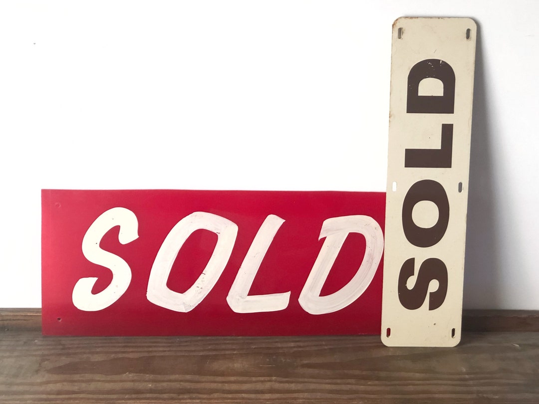 Vintage Sold Signs | Metal Plastic | Real Estate | Gallery Wall Decor ...