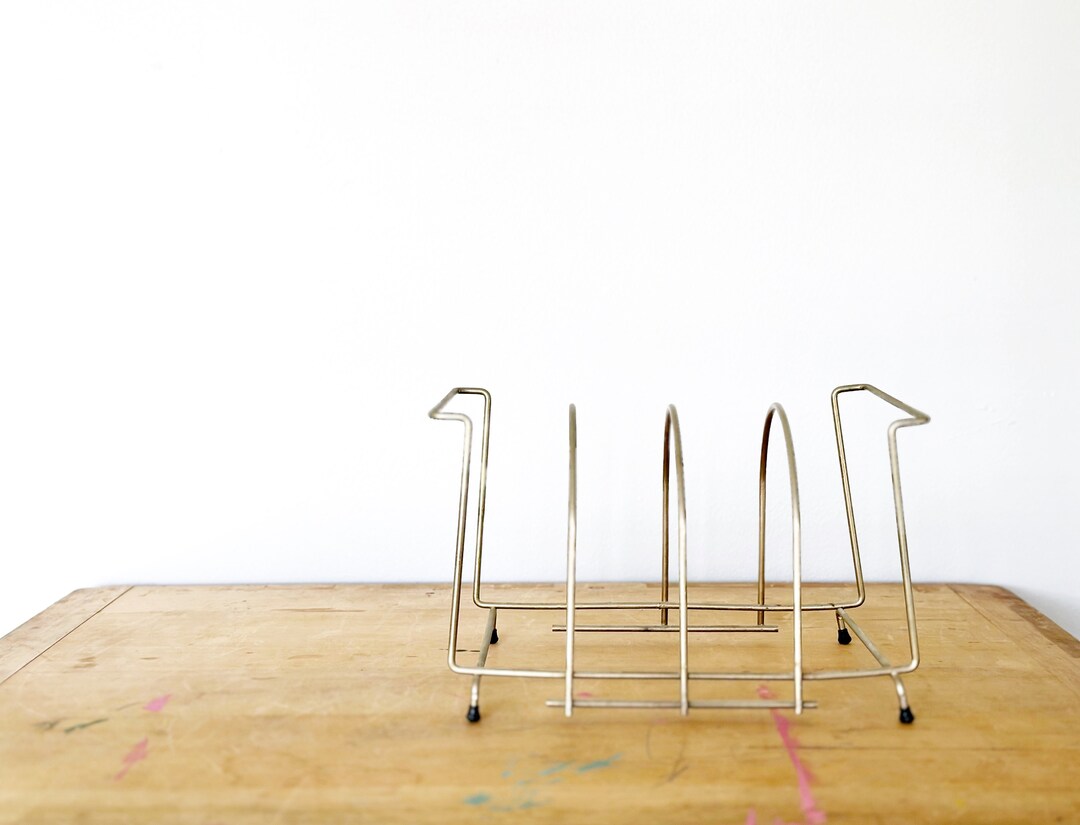 Vintage Midcentury Metal Wire Album Rack | Mid Century Record Holder - Etsy
