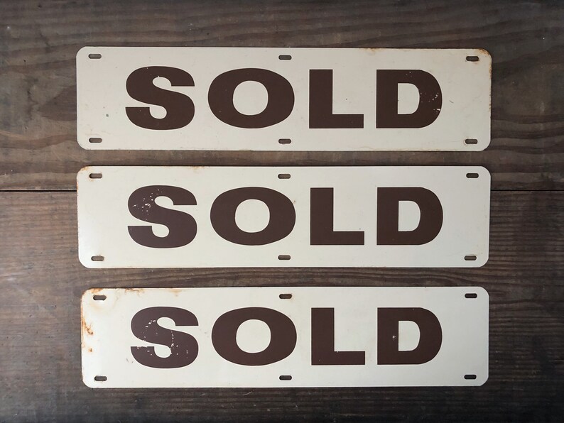 Vintage sold signs metal plastic real estate gallery | Etsy