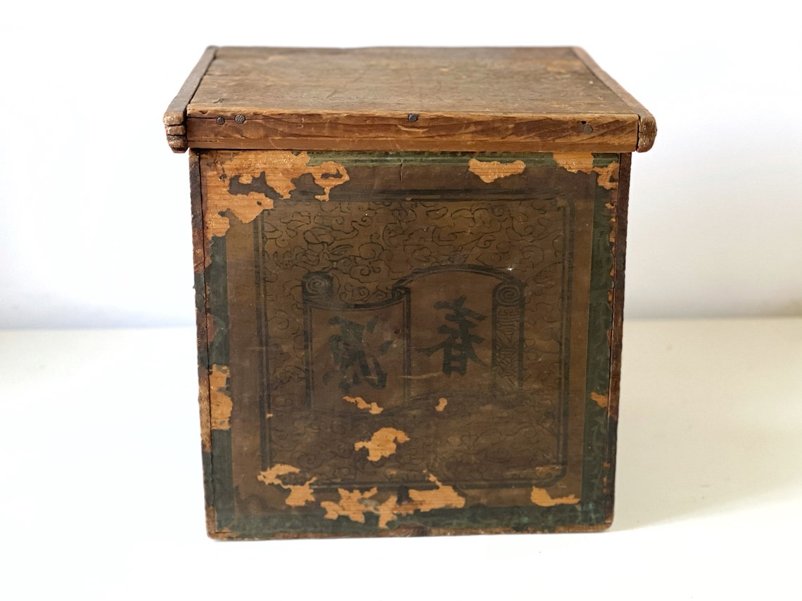 Antique Vintage Chinese Tea Crate Wood Box Banian - Etsy