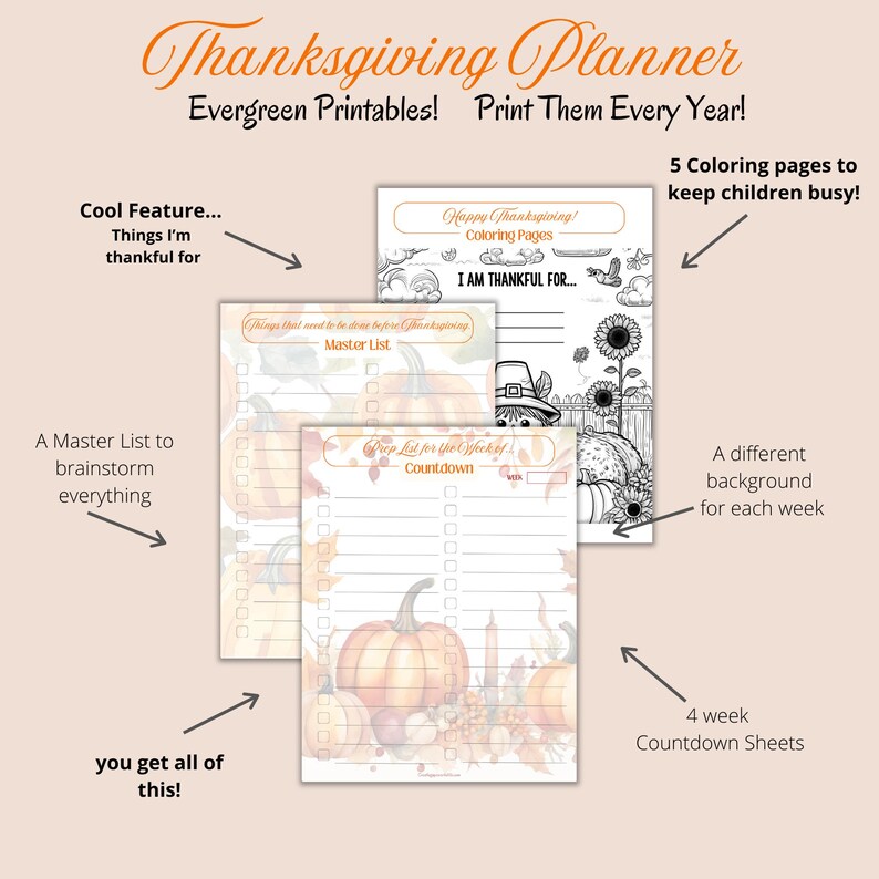 Thanksgiving Planner Printable, Stress Free Holiday, Thanksgiving ...