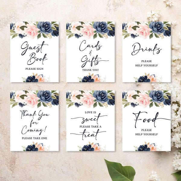 Navy and Blush - Etsy