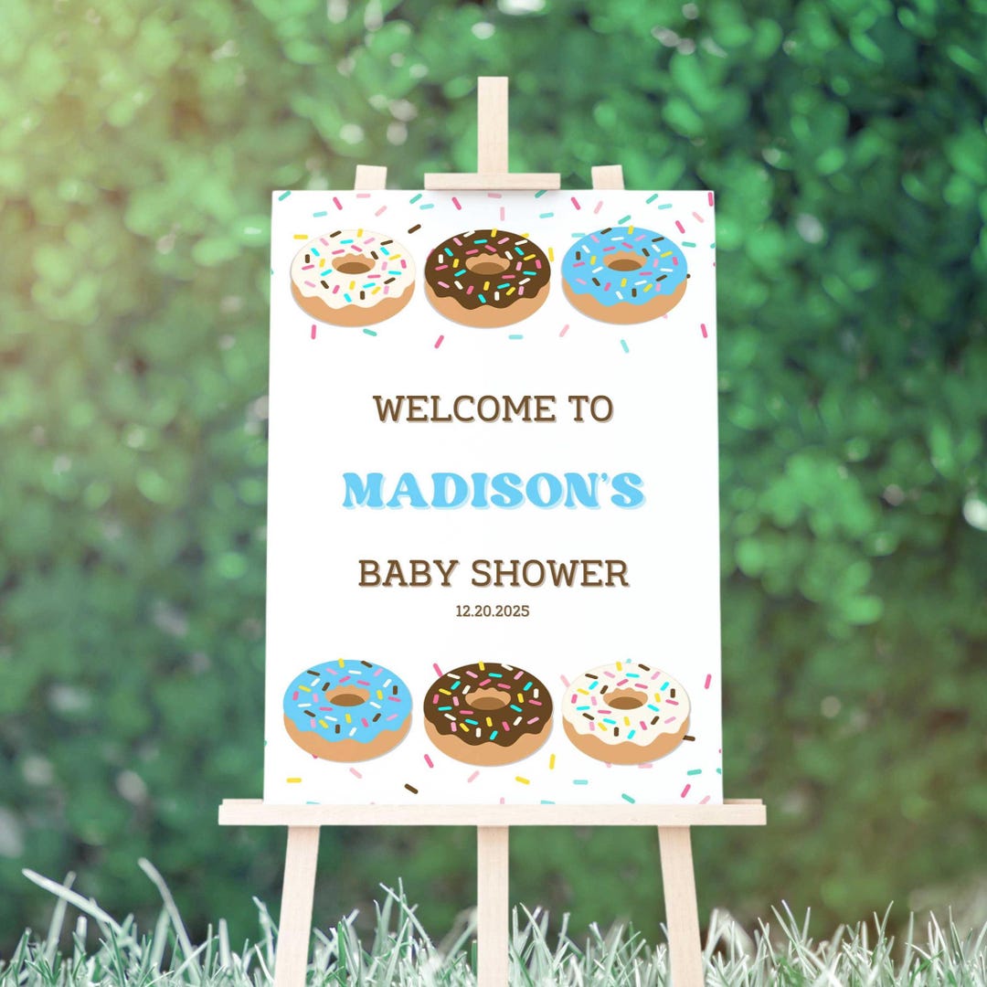 Blue Donut Welcome Sign Template, Sprinkle Welcome Poster, Self Edit ...