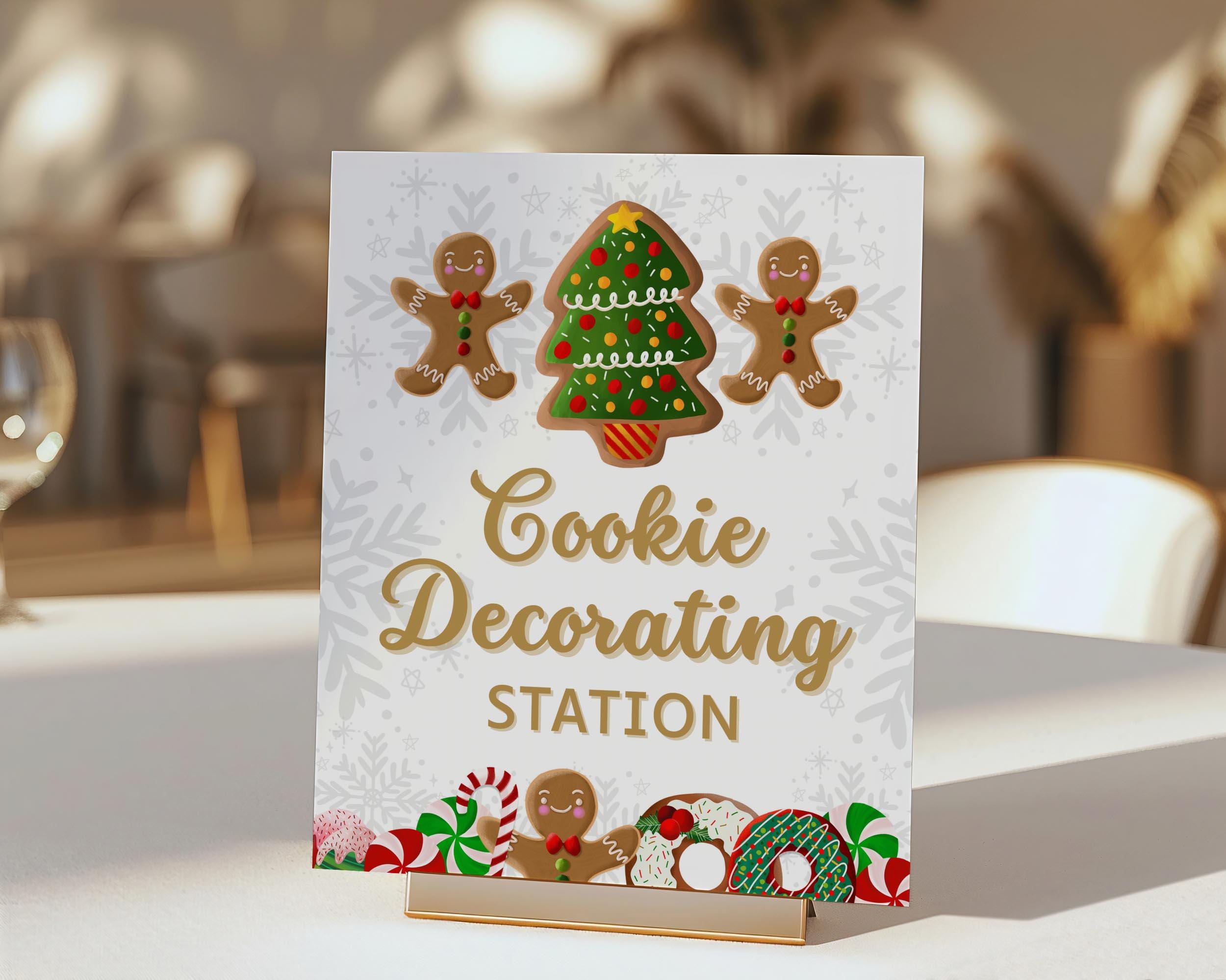 Christmas Cookie Decorating Station Sign, Sweet Christmas Party Table ...