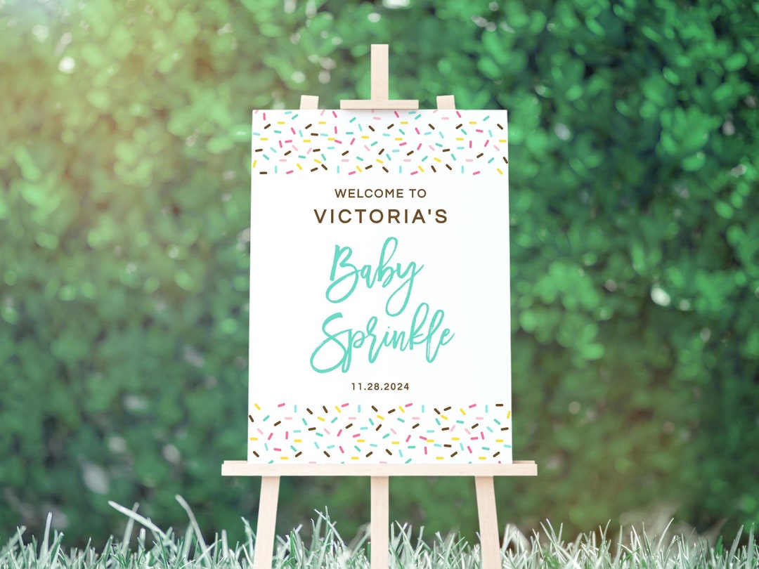Sprinkle Welcome Sign Template, Rainbow Sprinkles Shower Welcome Poster ...