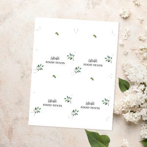 Greenery Food Tent Labels Template, DIY Editable Greenery Calligraphy ...