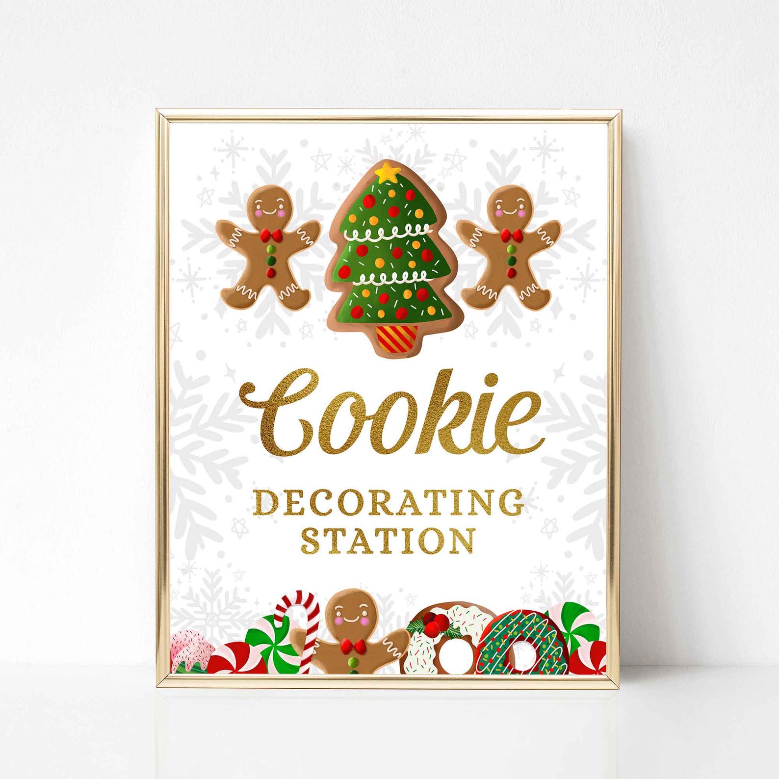 Christmas Cookie Decorating Station Sign, Sweet Christmas Party Table ...