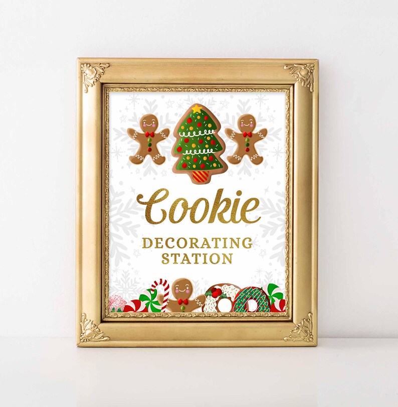 Christmas Cookie Decorating Station Sign, Sweet Christmas Party Table ...