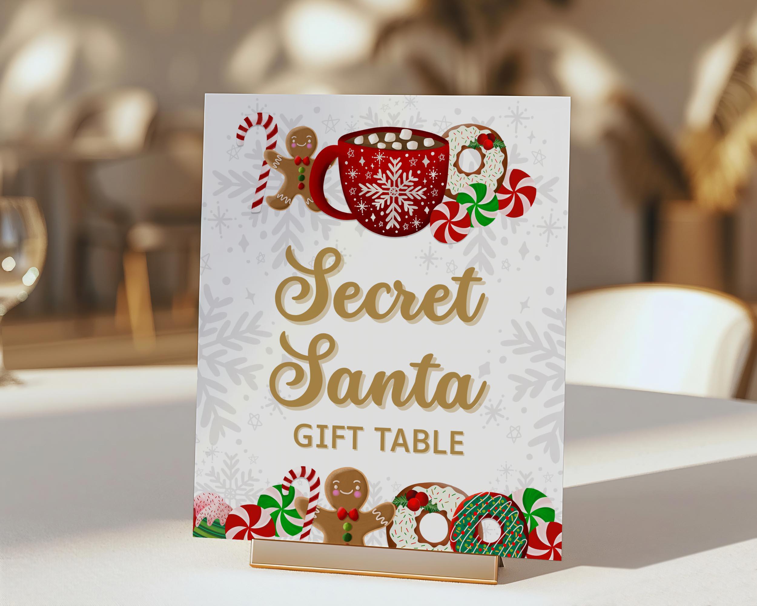 Christmas Secret Santa Gift Table Sign, Sweet Christmas Party, 5x7 ...