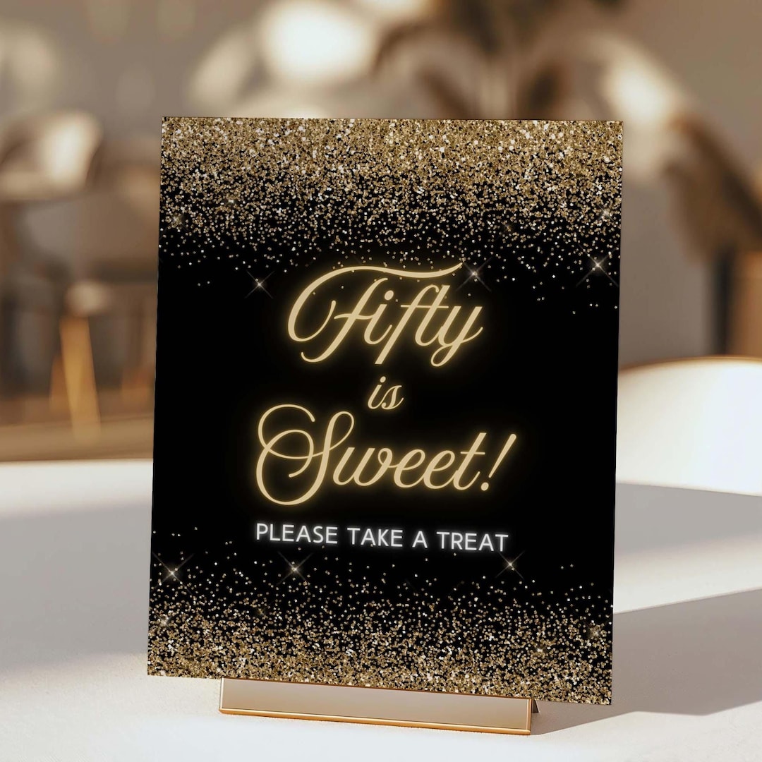 Black & Gold Birthday Treat Sign Template, Any Age, (self-edit With ...