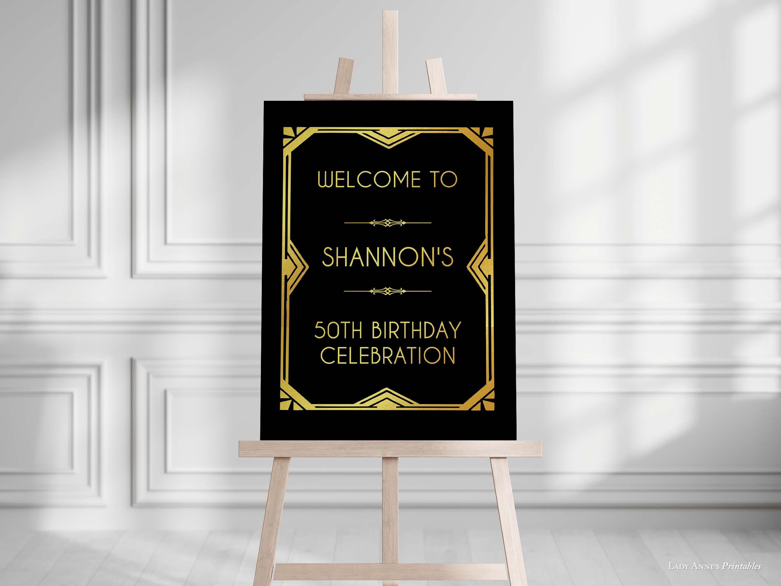 Gatsby Welcome Sign Template, Great Gatsby Roaring Twenties Birthday ...