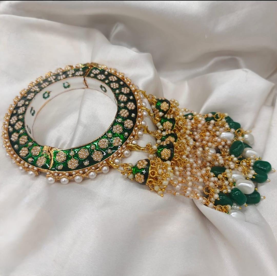 Kundan Bangles/gold Pacheli/indian Bangles/indian Kada/openable Bangle ...