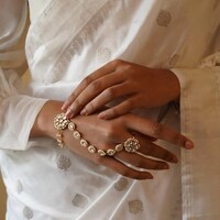 Gold Polki Single Hath Paan/bracelet/haath Phool/hathh Panja/finger ...