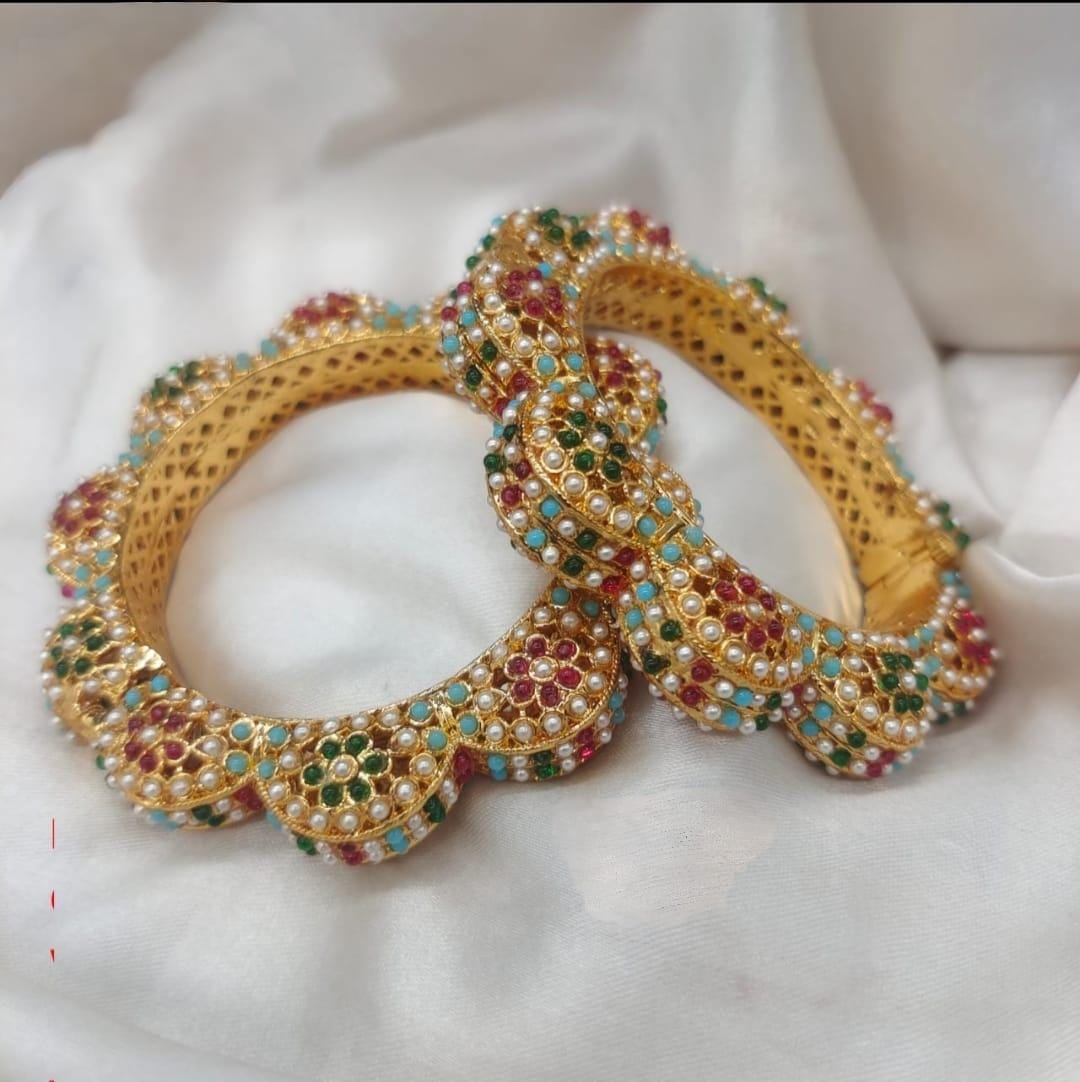 Kundan Bangles/gold Pacheli/indian Bangles/indian Kada/openable Bangle ...
