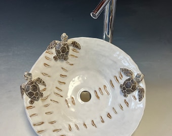 Large Hand Made Ceramic Sea Turtle Vessel Sink by Shayne Greco | Etsy