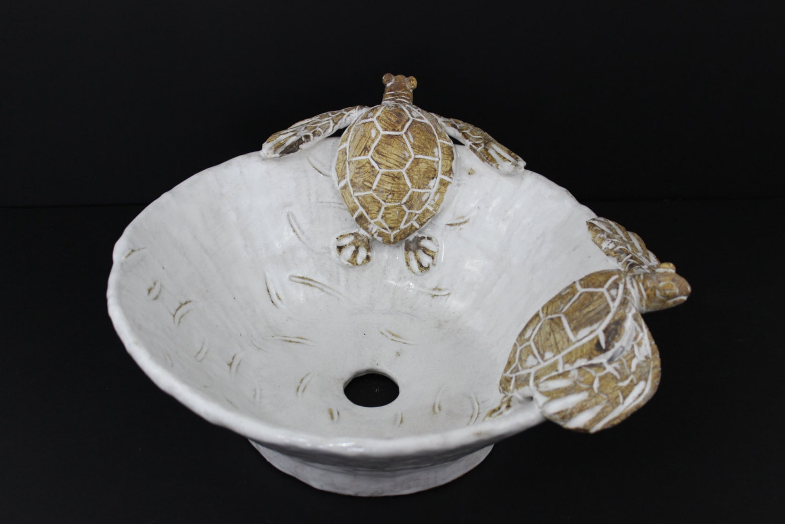 Large Hand Made Ceramic Sea Turtle Vessel Sink by Shayne Greco - Etsy