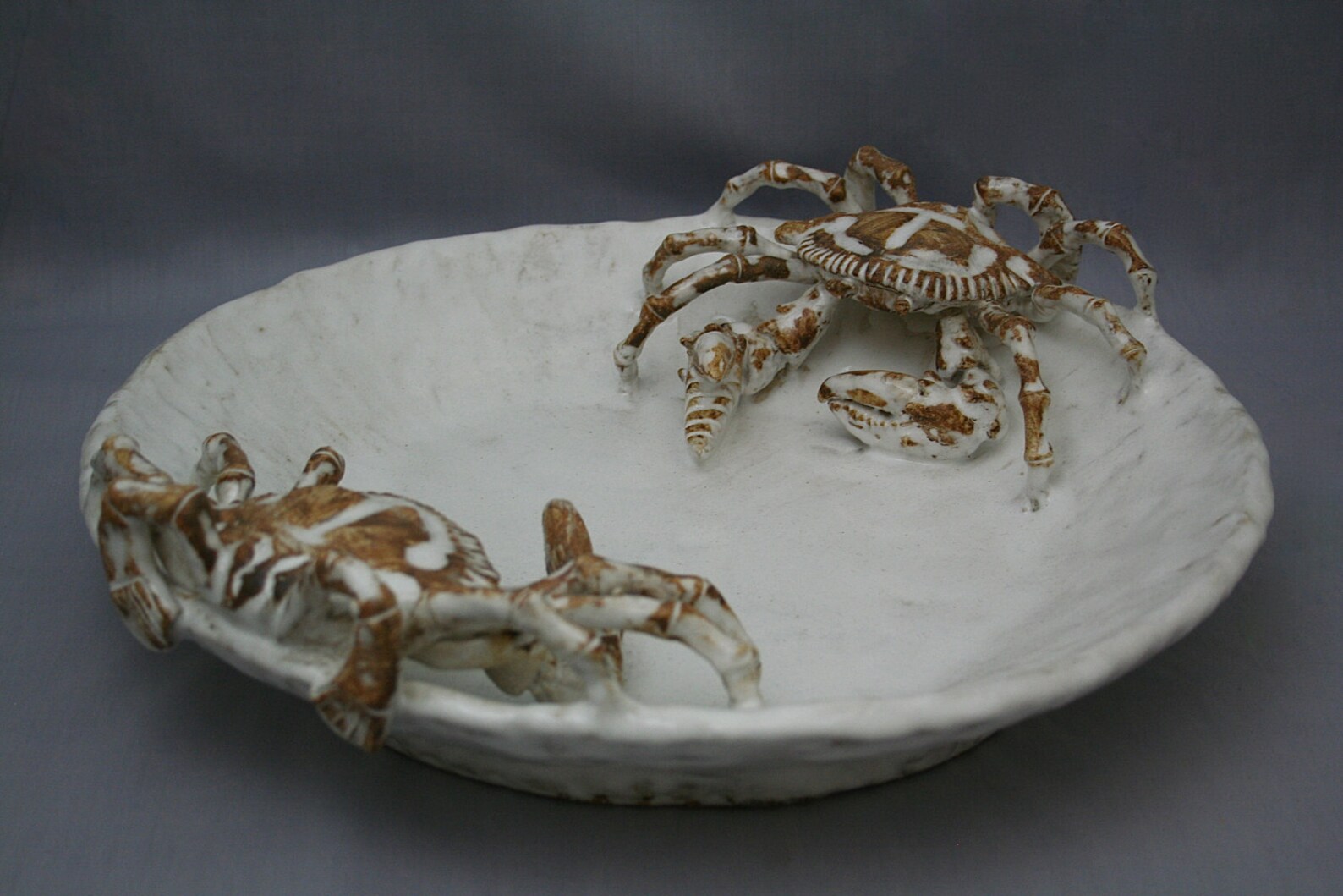Handmade Ceramic Crab Platter, Mediterranean Glazed Pottery (made to ...