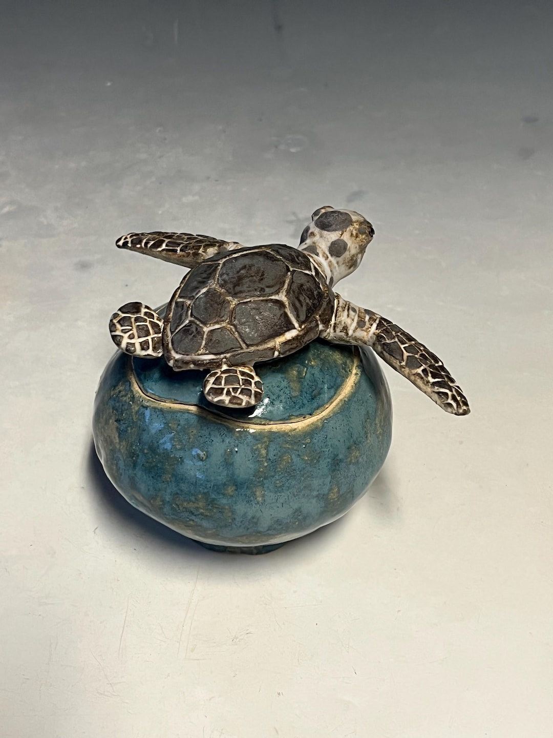 Small Turtle Jewelry Box in Ocean Blue - Etsy