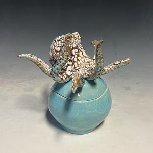 Octopus Jewelry Box in Caribbean Blue - Etsy
