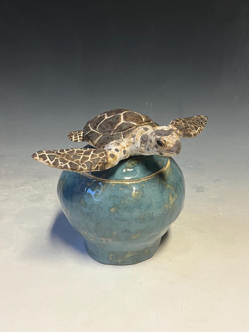 Turtle Jewelry Box in Ocean Blue - Etsy