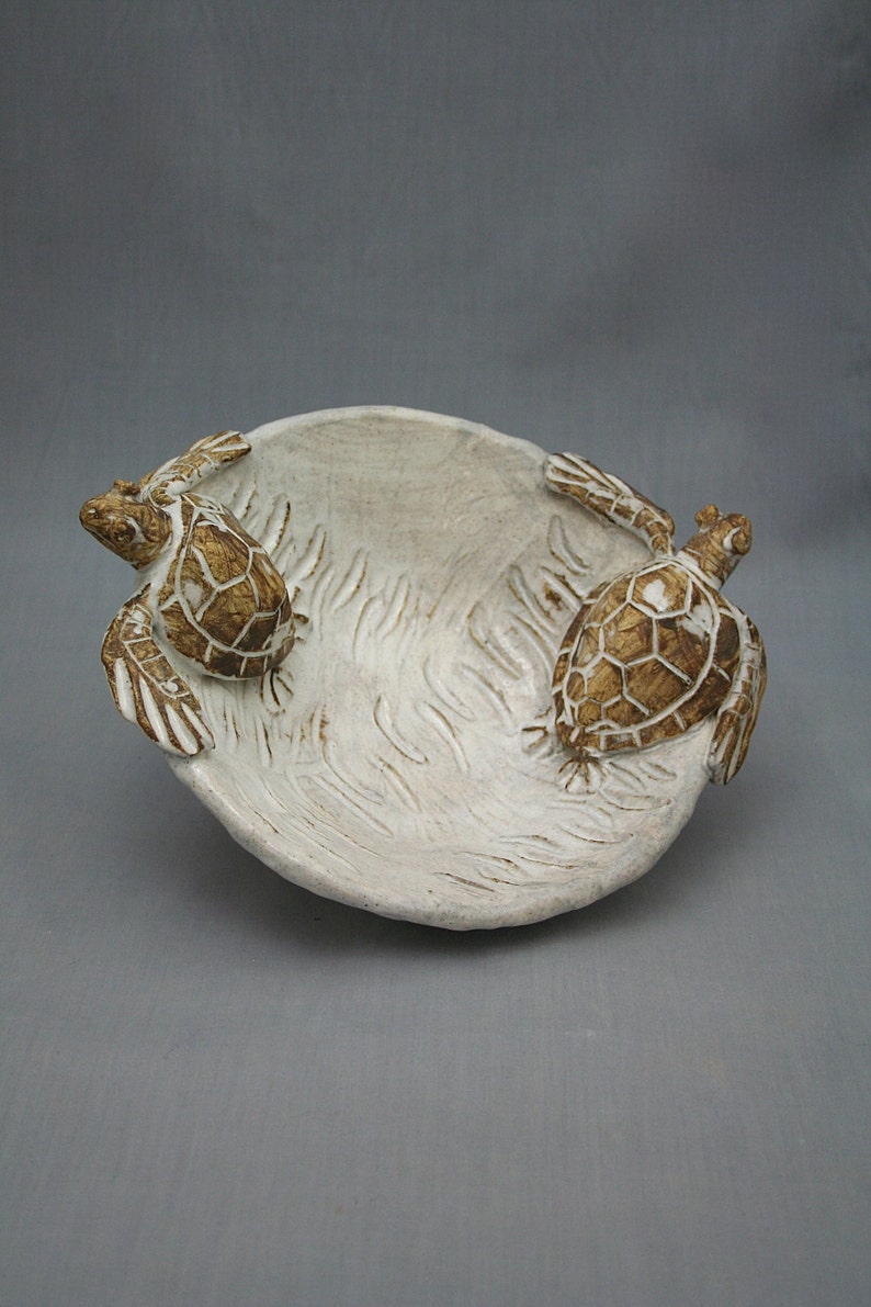 Nautical Ceramic Double Sea Turtle Bowl by Shayne Greco Beautiful ...
