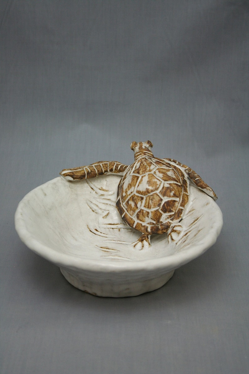 Nautical Ceramic Sea Turtle Bowl by Shayne Greco Beautiful | Etsy