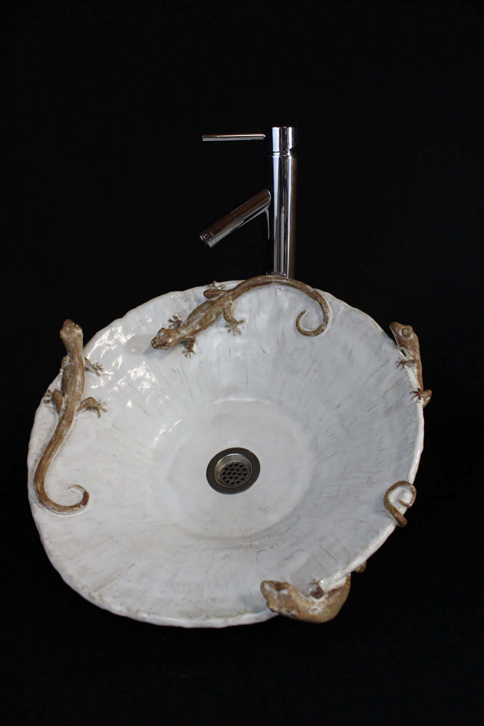 Large Hand Made Ceramic Gecko Lizard Vessel Sink by Shayne - Etsy