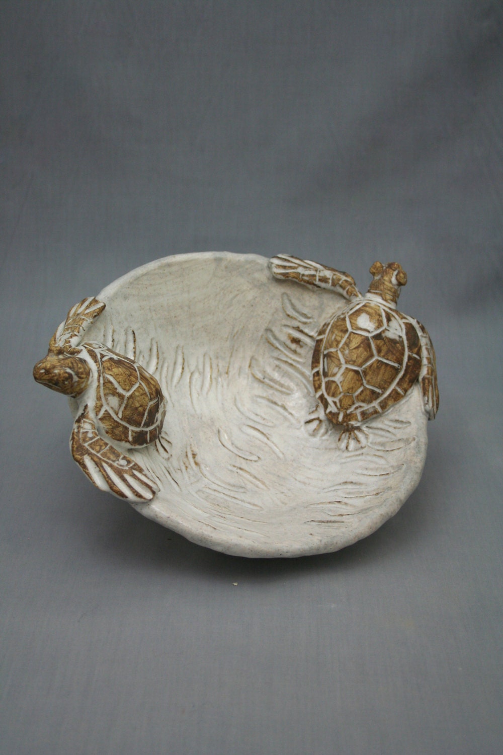 Nautical Ceramic Double Sea Turtle Bowl by Shayne Greco Beautiful ...