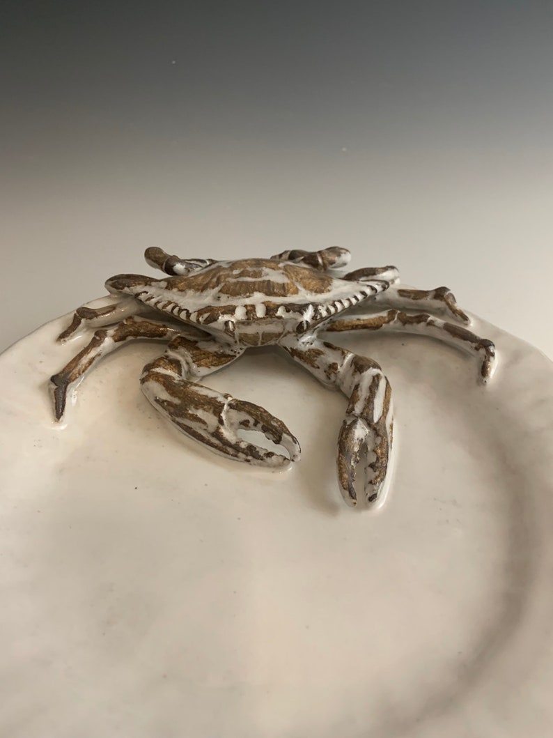 Handmade Ceramic Crab Plate: Mediterranean Glazed Pottery - Etsy