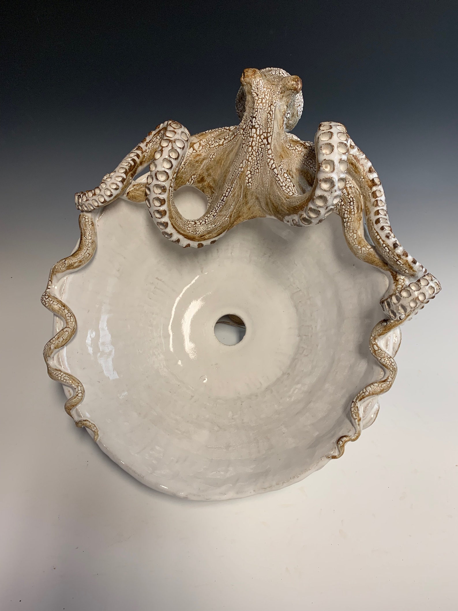 Large Hand Made Ceramic Octopus Vessel Sink by Shayne Greco Beautiful ...