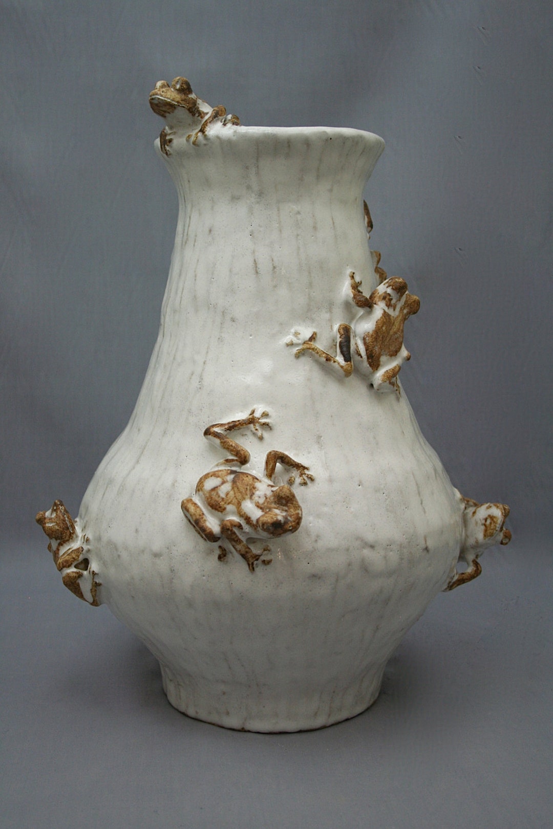 Large Ceramic Tree Frog Vase, Mediterranean Sculpture Pottery - Etsy