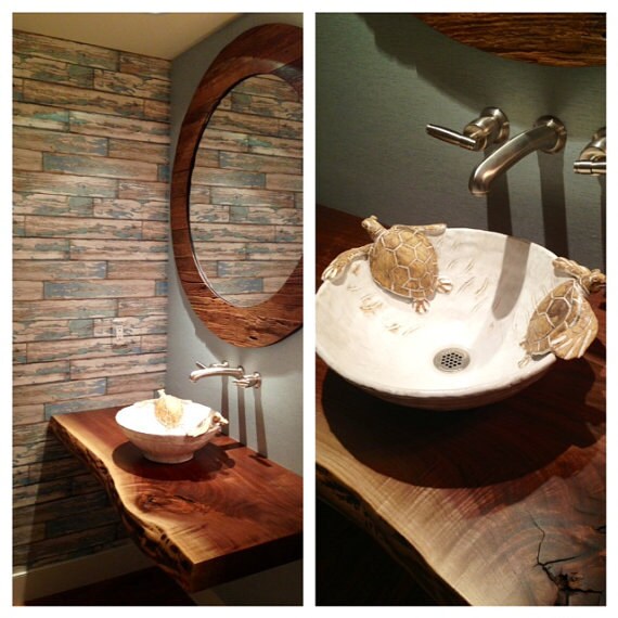 Large Hand Made Ceramic Sea Turtle Vessel Sink by Shayne Greco | Etsy