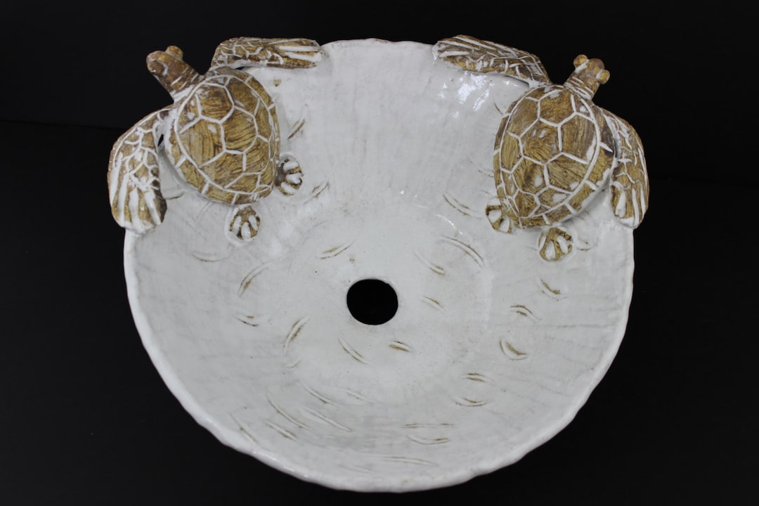 Large Hand Made Ceramic Sea Turtle Vessel Sink by Shayne Greco ...