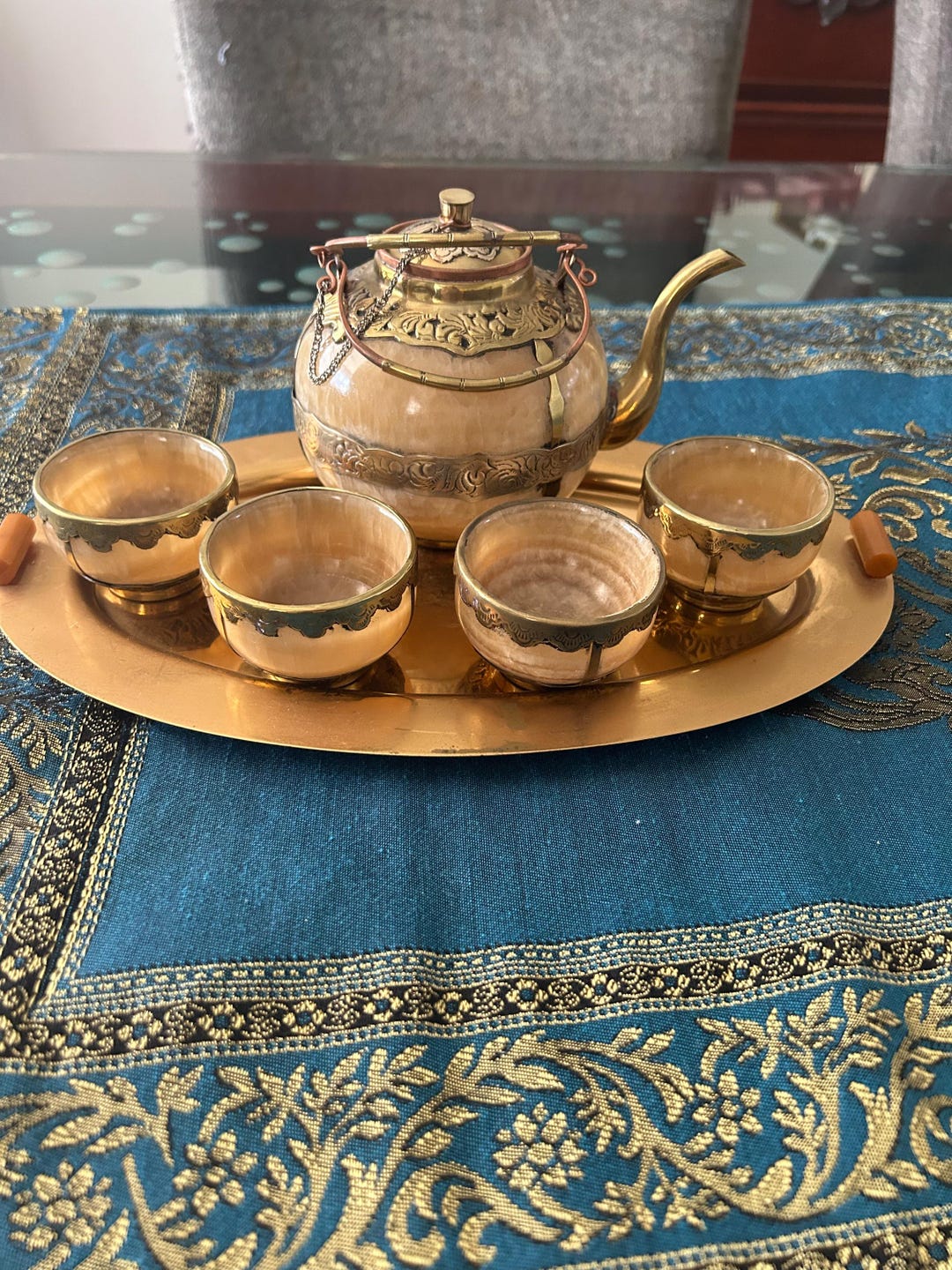 Antique Marble Tea Set - Etsy
