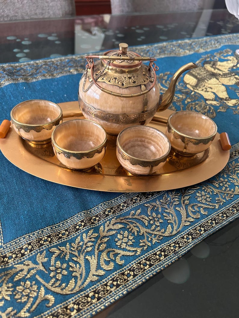 Antique Marble Tea Set - Etsy