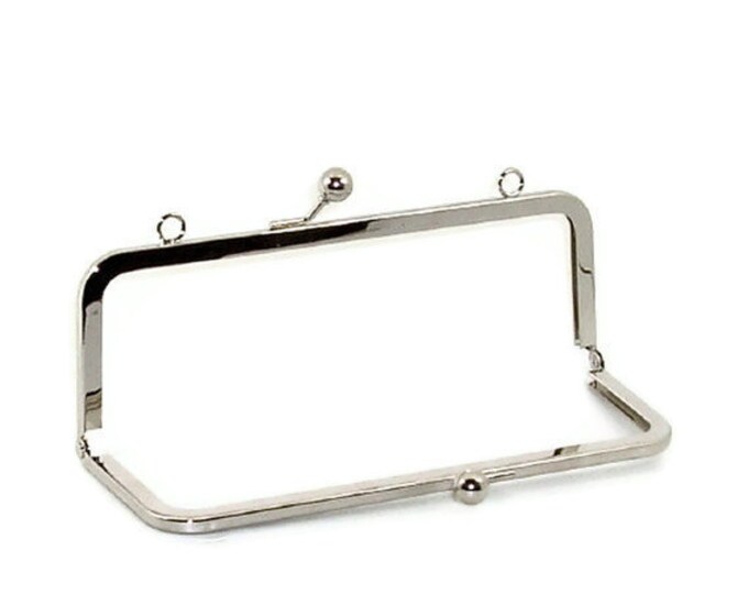 8 X 3 Inch Nickel Purse Frame With Loops FREE US SHIPPING - Etsy