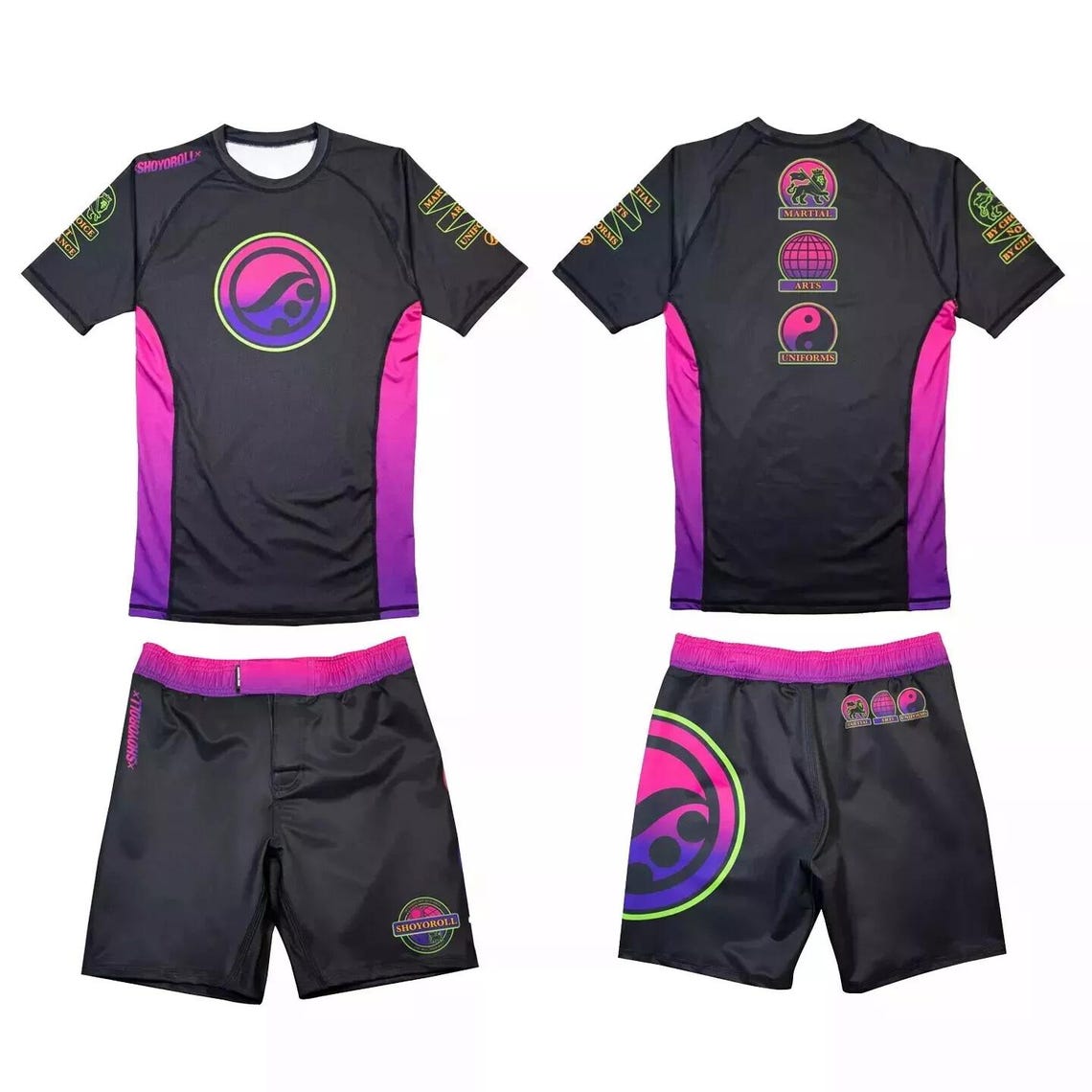 Batch 143 Shoyoroll Brazilian Jiu Jitsu Malibu Rash Guard and Short Set ...