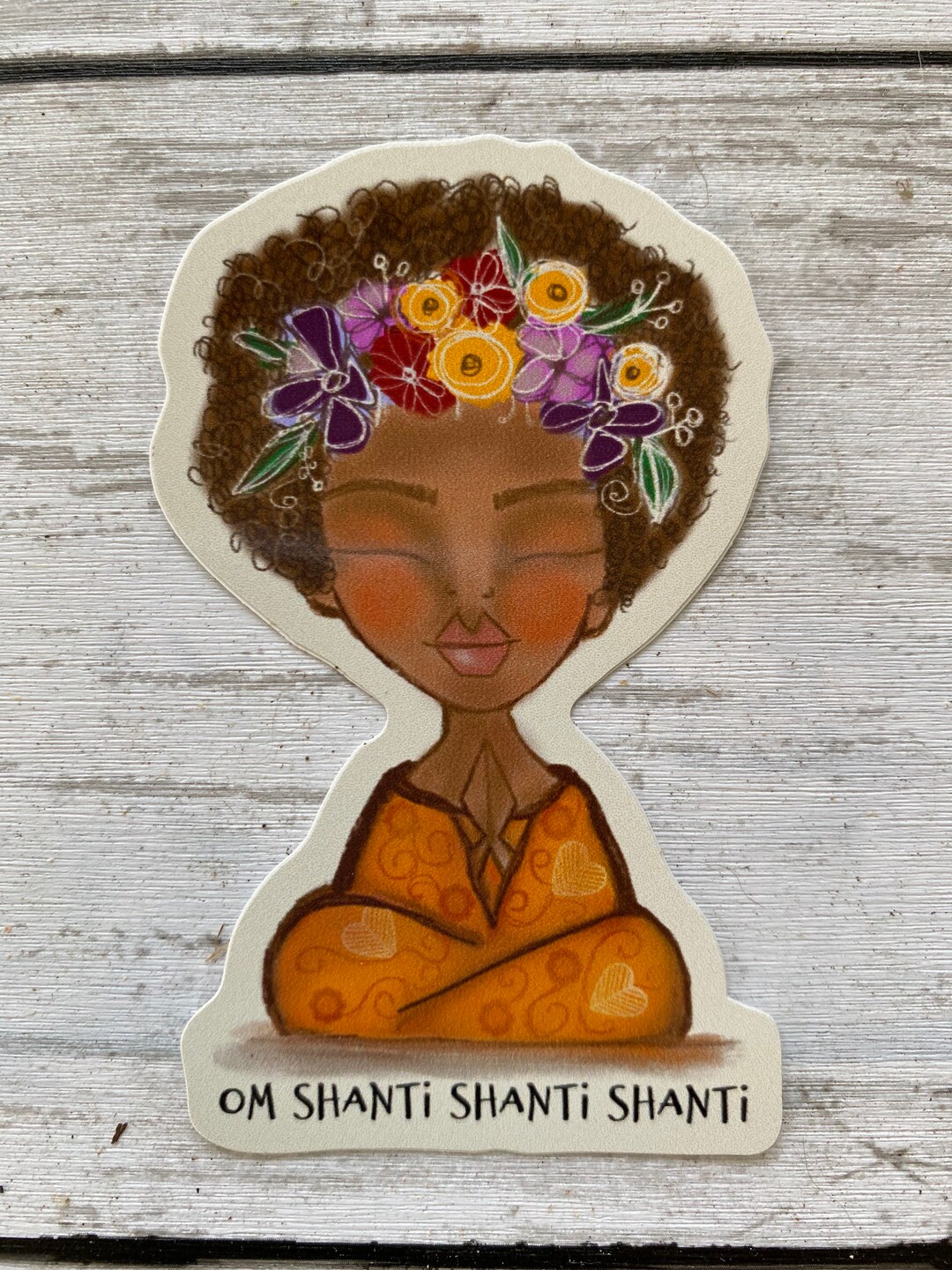 OM Shanti 3 Inch Vinyl Sticker. Flowers in Hair - Etsy