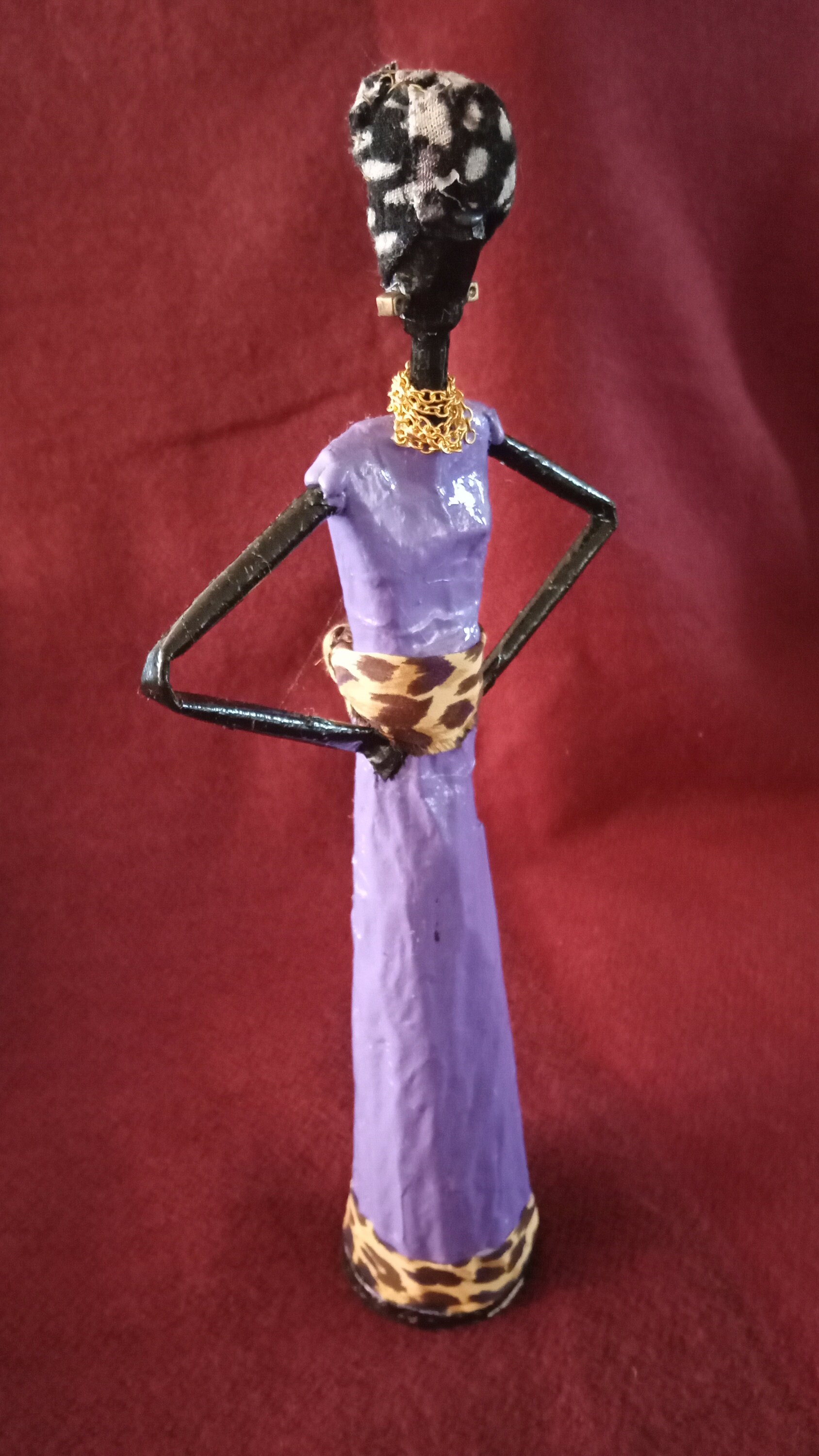 Handmade African Paper Doll, African American Figurine, Bookshelf Decor ...