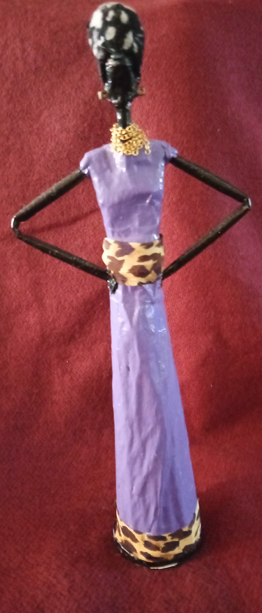 Handmade African Paper Doll, African American Figurine, Bookshelf Decor ...