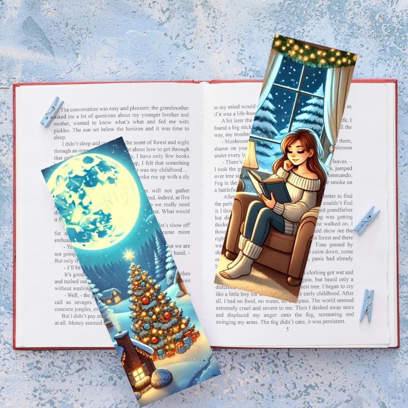 Christmas Digital Bookmark Set – Unique Festive Illustrations for ...