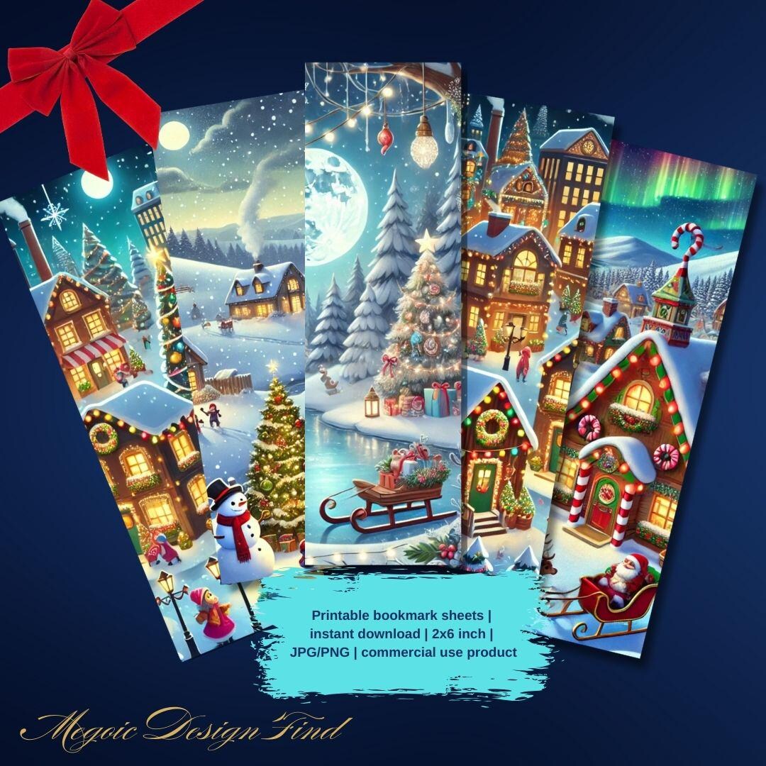 Christmas Digital Bookmark Set – Unique Festive Illustrations for ...