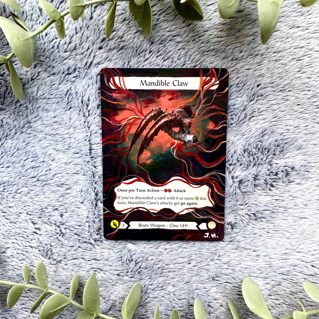 Mandible Claw Altered Art Card Flesh and Blood Handpainted - Etsy