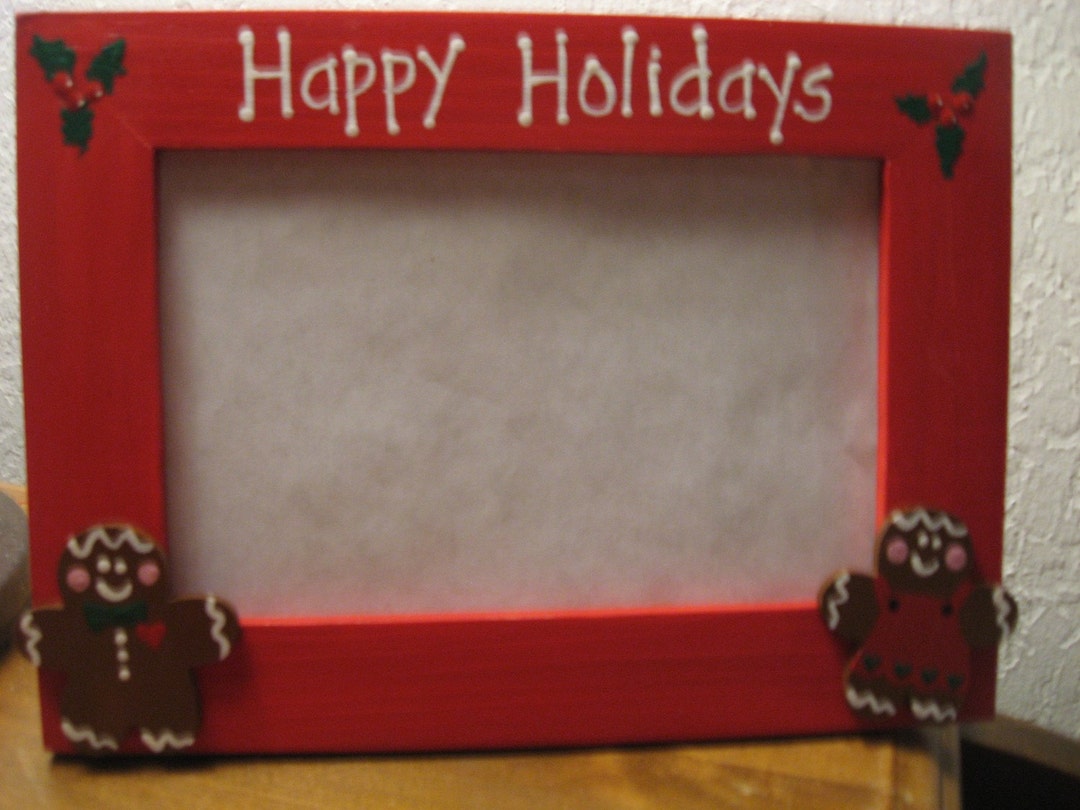 Happy Holidays Christmas Frame Merry Christmas Gingerbread - Etsy